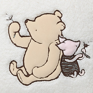 Lambs & Ivy Storytime Pooh Soft Faux Shearling Nursery Throw Pillow - Cream