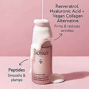 Caudalie Resveratrol-Lift Instant Firming Serum: Oil-Free Anti-Aging Serum with Resveratrol, Hyaluronic Acid & Vegan Collagen, Retinol Alternative (Serum)