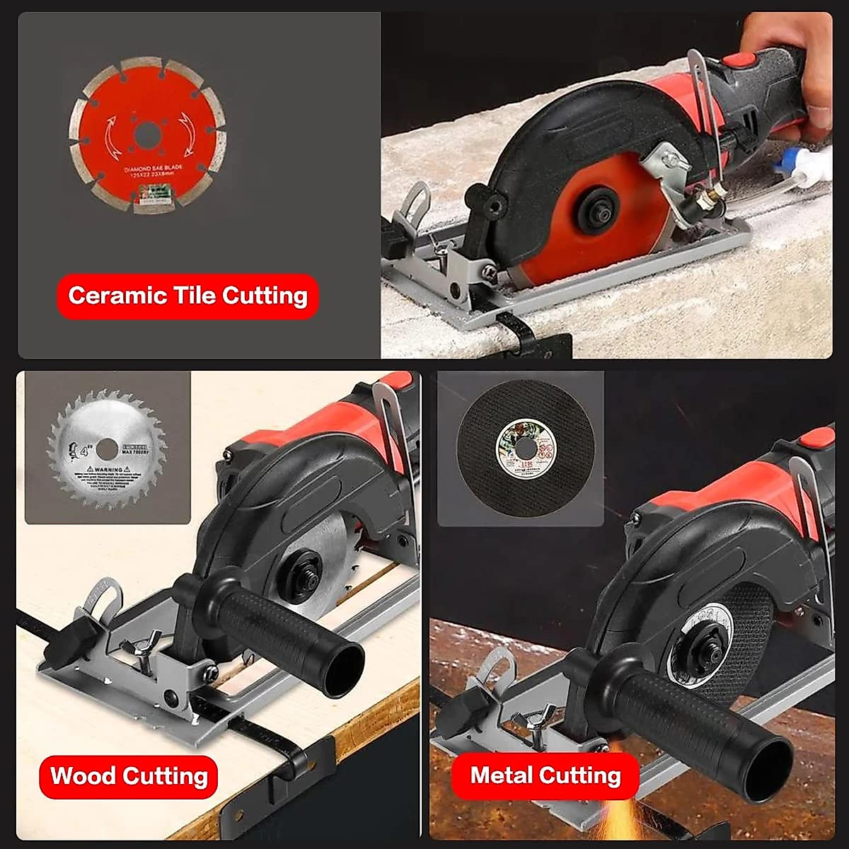 AZB Cutting Machine Slotting Base Quick Install 45° Adjustable Cutting Depth Positioning Bracket for 100-125mm Angle Grinder, JMJQ0169-1