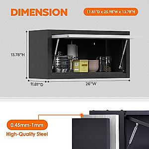 GangMei Metal Wall Cabinets, Garage Mounted Tool Storage Cabinet with Hanging Up-Flip Locking Doors for Home Office Basement Pantry School and Workshop, Assembly Required