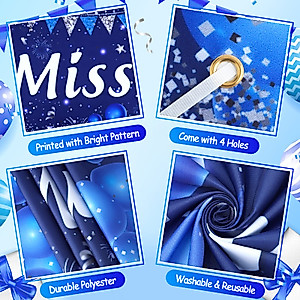 Blue We Will Miss You Party Decorations Navy Blue Silver We Will Miss You Banner and 18Pcs Good Luck We Will Miss You Balloons for Farewell Going Away Retirement Graduation Goodbye Party