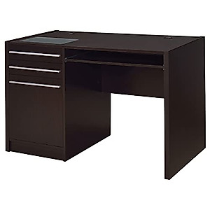 Coaster Furniture Halston 48-inch 2-Drawer Connect-it Office Cappuccino Ontario Single Pedestal Computer Desk with Charging Station 800702