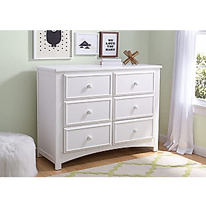 Delta Children Unisex Nursery 6 Drawer Double Dresser, Greenguard Gold Certified, Bianca White