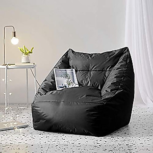 Urban Lifestyle Structured Canvas Bean Bag Chair, Black, Large
