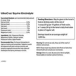 UltraCruz-364849 Equine Electrolyte Supplement for Horses, 5 lb, Powder (40 Day Supply)