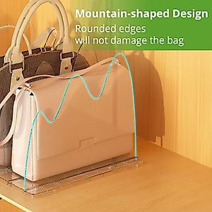 ANTOWIN Purse Organizers for Closet, 8pcs Adjustable Bag Organizer Closet, Handbag Storage Organizer, Closet Purse Organizer, Shelf Divider