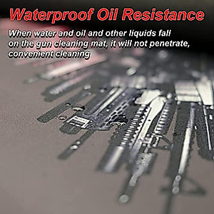 Aucuda Gun Cleaning Mat 20"x16", Double Thickness and Large Rifle Cleaning Mat with Oil Resistant, Non-Slip Backed, with Magnetic Parts Tray, Waterproof Pistol AR15 Gl0ck Shotgun Cleaning Pad Kits