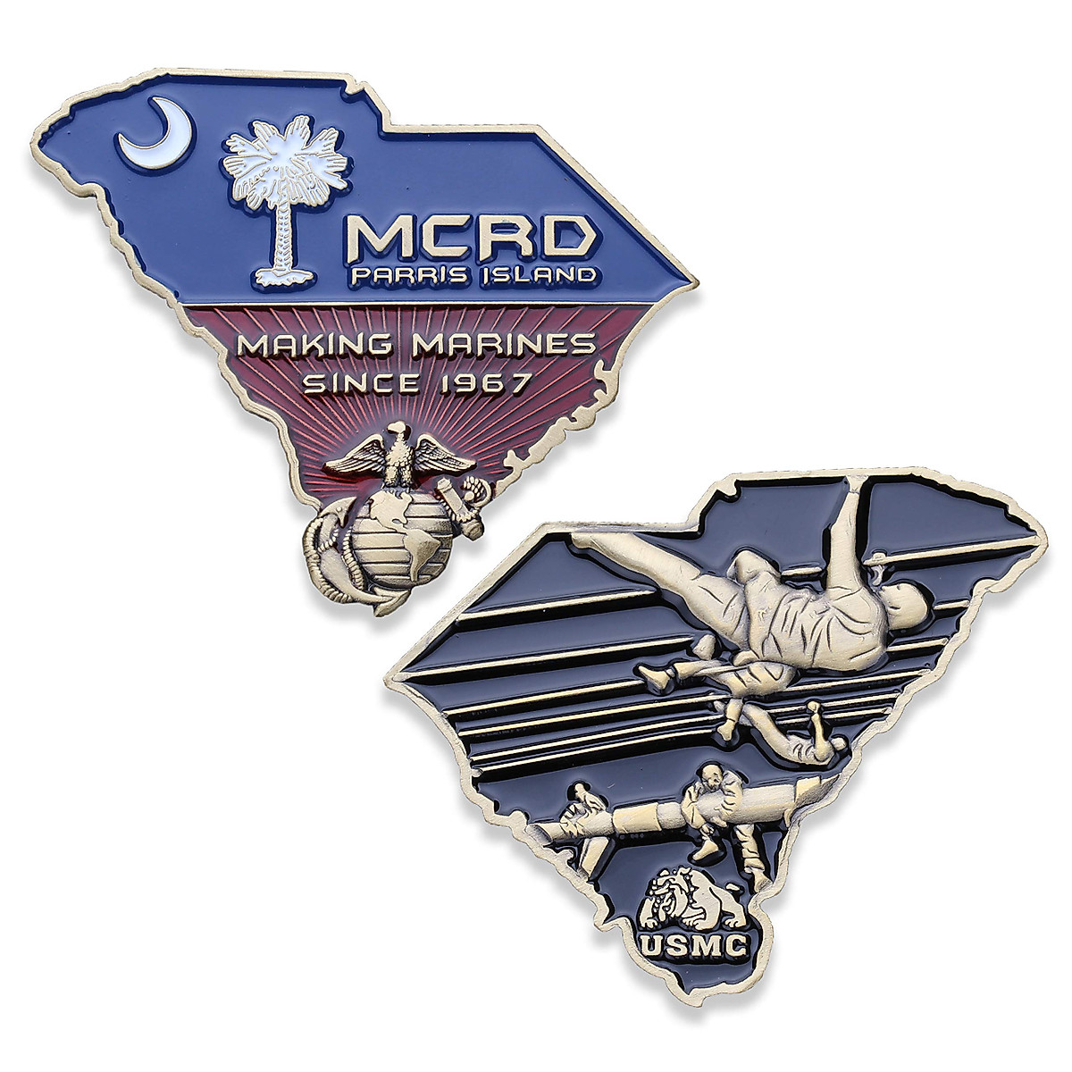 USMC Parris Island Challenge Coin - MCRD Marine Corps Recruit Depot Military Coin - Challenge Coin Designed by Marines for Marines! Officially Licensed