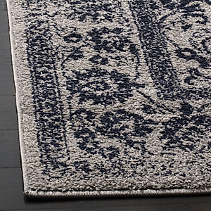 SAFAVIEH Adirondack Collection Area Rug - 8' x 10', Grey & Navy, Oriental Distressed Design, Non-Shedding & Easy Care, Ideal for High Traffic Areas in Living Room, Bedroom (ADR109P)