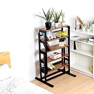 Brefhome Convertible Kitchen Table for Small Spaces,Space Saving Dining Table,Mahogany Transforming Table,Multipurpose Shelf Display Rack