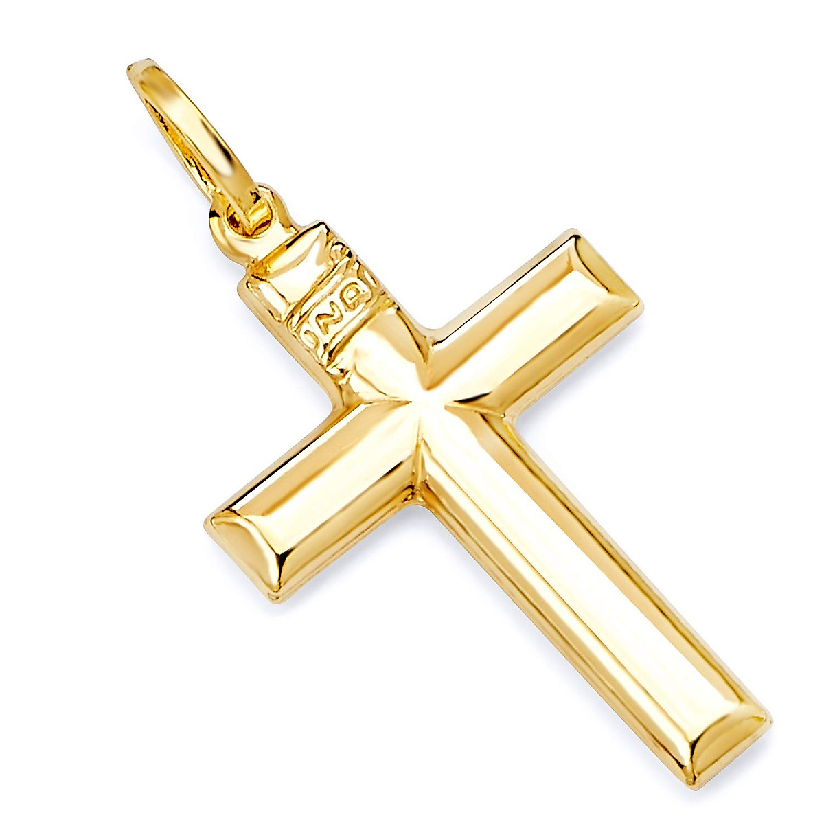 14k REAL Yellow Gold Religious Cross Charm Pendant
