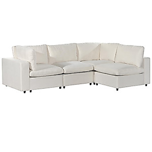 DREAMODERN Modular Sofa Sectional Couch for Living Room, Futon Sofa Upholstered Reversible Couch for Apartment - Beige