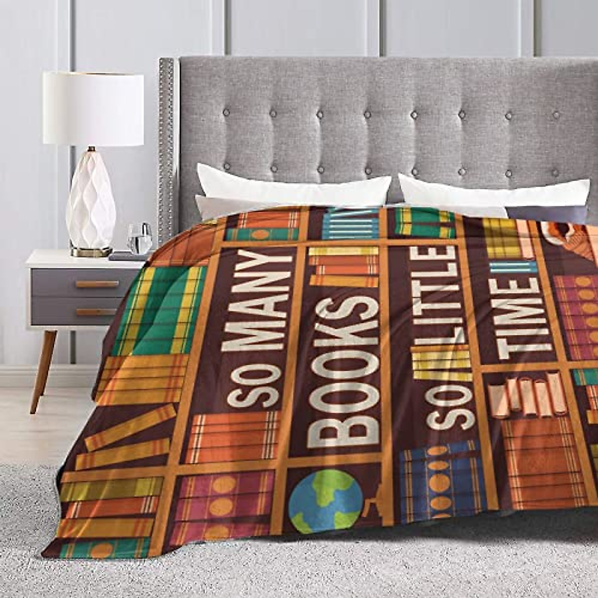 BUUGVIIL Book Lovers Gifts Blanket Reading Gift for Bookish Bookworms Book Lovers Club Librarian Throw Blankets Throws 50*60 in