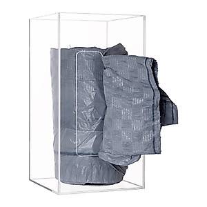 Aphbrada Trash Bag Dispenser Roll Holder, Wall Mount Acrylic Garbage Bag Dispenser Roll Holder for Kitchen Cabinet, Trash Can Liners Organizer for Under Sink, Clear