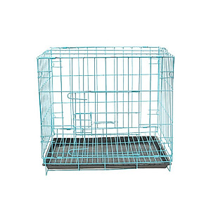 Large Dog Crate Pet Folding Cage Collapsible Dog Cage Indoor Outdoor Dog Crate Small Metal Wire Dog Crate with Leak- Pan Portable Pet Cage for Puppy Cat Rabbit Dog Kennel