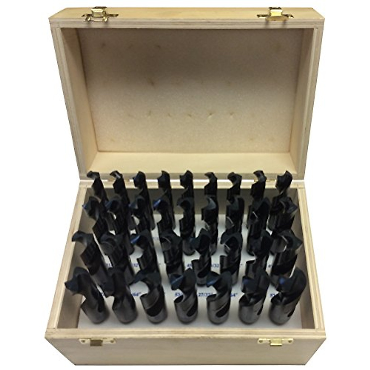 Drill America 33 Piece High Speed Steel Reduced Twist Drill Bit Set in Wood Case (1/2" - 1" x 64ths) , DWDRSD Series