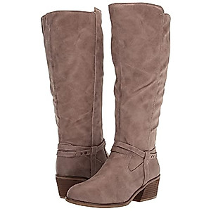 Dr. Scholl's Shoes Women's Liberate High Shaft Boots Knee, Taupe Fabric, 9.5