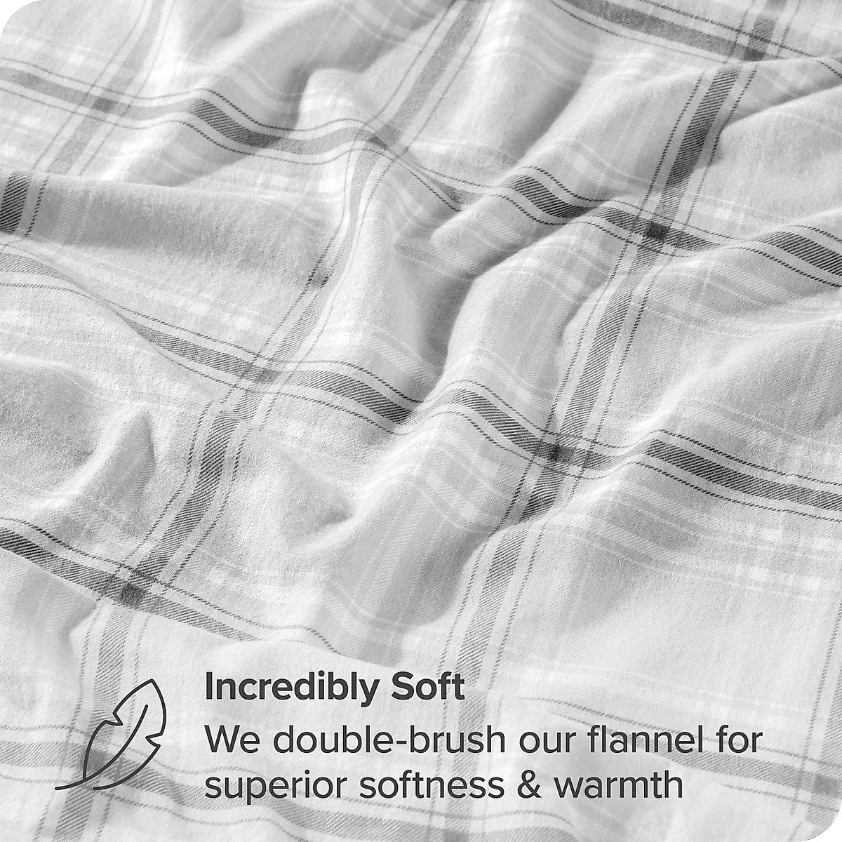 Bare Home Flannel Sheet Set Prints, 100% Cotton, Velvety Soft Heavyweight - Double Brushed Flannel for Extra Softness & Comfort - Deep Pocket - Bed Sheets (Split King, Tartan Plaid)