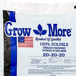 Grow More 5010 All Purpose Fertilizer 20-20-20, 25-Pound , white