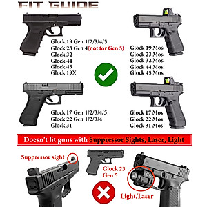 G19 Level 3 Retention Duty Holster for Gen 1 2 3 4 5 Glock 19/17/19X, Glock 23/32, Glock 45/44, Law Enforcement, Adjustable /Cant Polymer Duty Belt Gun Holster - Right Handed