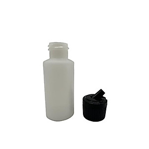 Natural Farms 1 oz Plastic Black Flip Top Pour Spout Bottles - 6 Pack - for Essential Oils, Perfumes, Lotions