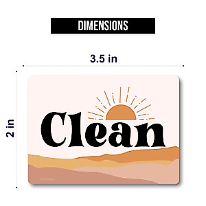 Boho Decor Dishwasher Magnet Clean Dirty Sign, Strong Clean Dirty Magnet for Dishwasher, Universal Dirty Clean Dishwasher Magnet Indicator for Kitchen Organization, Refrigerator Dish Wash Sign Magnet