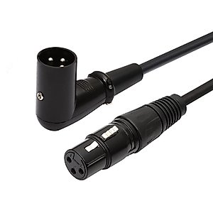 Oluote XLR Microphone Cable, XLR Male to Right Angle Female Cable 3 PIN XLR to XLR Cable XLR Mic Patch Audio Cable Cord (0.650)