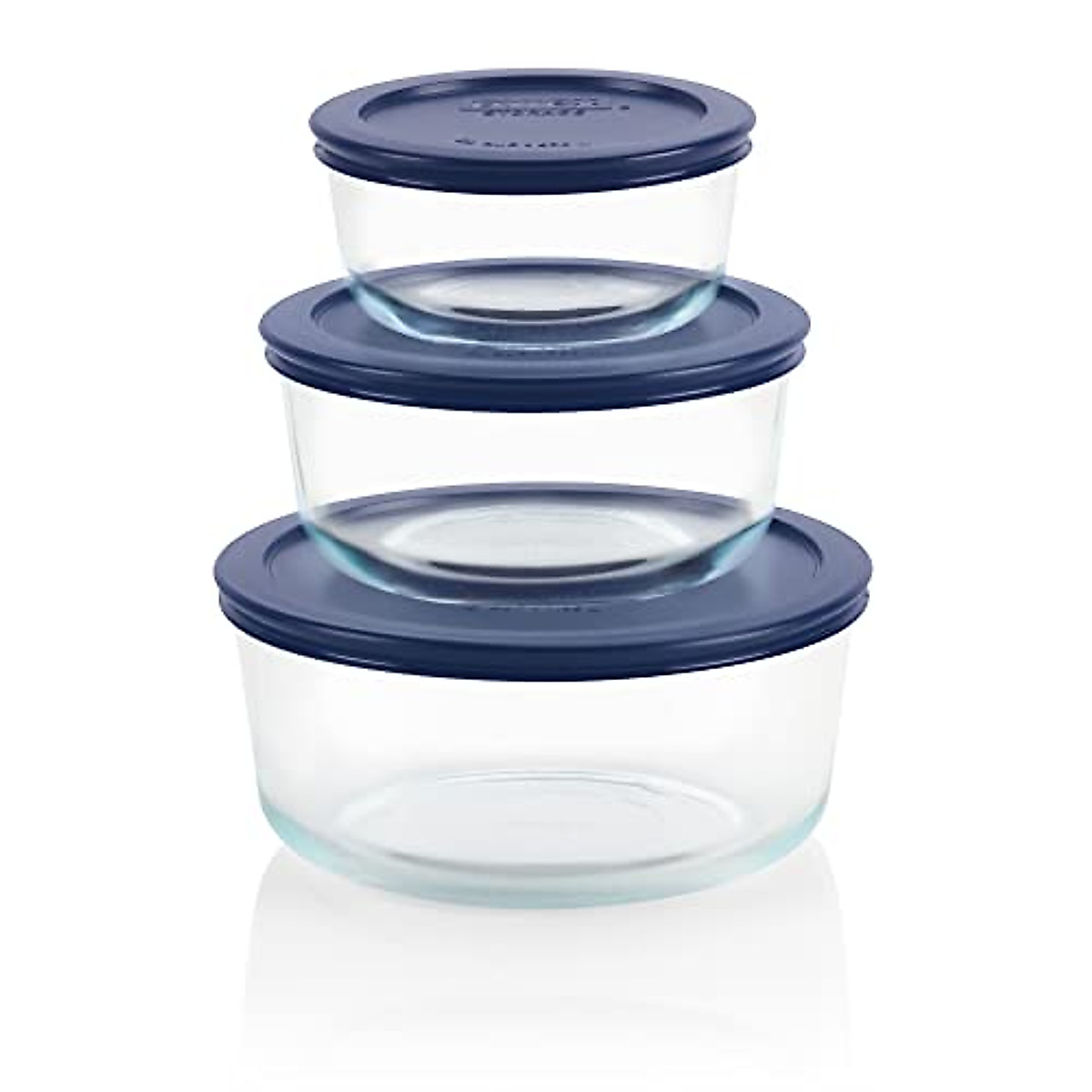 Pyrex Easy Grab 8-Piece Glass Baking Dish Set, 13x9-Inch, 8x8-Inch & 1-Cup & Simply Store 6-Pc Glass Food Storage Container Set, 7-Cup, 4-Cup, & 2-Cup Round Glass Storage Containers