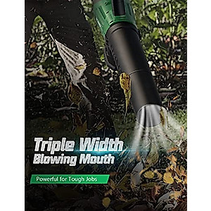 KIMO Cordless Leaf Blower - 400CFM Battery-Powered Blower for Blowing Wet Leaves, Snow Debris and Dust, 20V Electric Leaf Blower with Battery ＆ Charger for Lawn Care Garden Yard Work Around The House