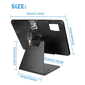 CarrieCathy Desktop Anti-Theft Security Kiosk POS Stand Holder Enclosure for 2022 2021 2020 iPad Pro 11", 10.9" 2022 iPad Air 5, 2020 iPad Air 4, Flip & Rotate