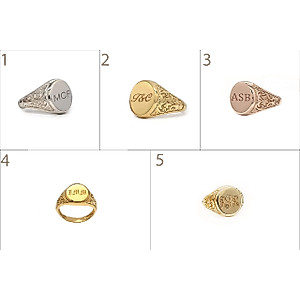 Elegant jewel box Unisex Oval custom signet ring in solid gold 9k, 14k, & 18k, Personalized signet ring, Custom Initial engraved chevalier ring, Family gift, RN386