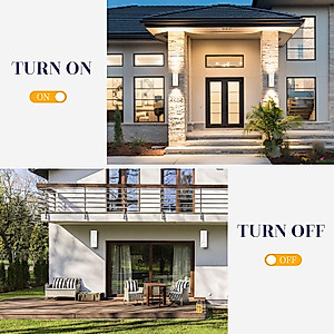 harriet Outdoor Wall Lights, Modern Outdoor Wall Sconces Aluminum Waterproof, 13" Rectangular Porch Light Up and Down Lighting for Outdoor Wall Mount, White