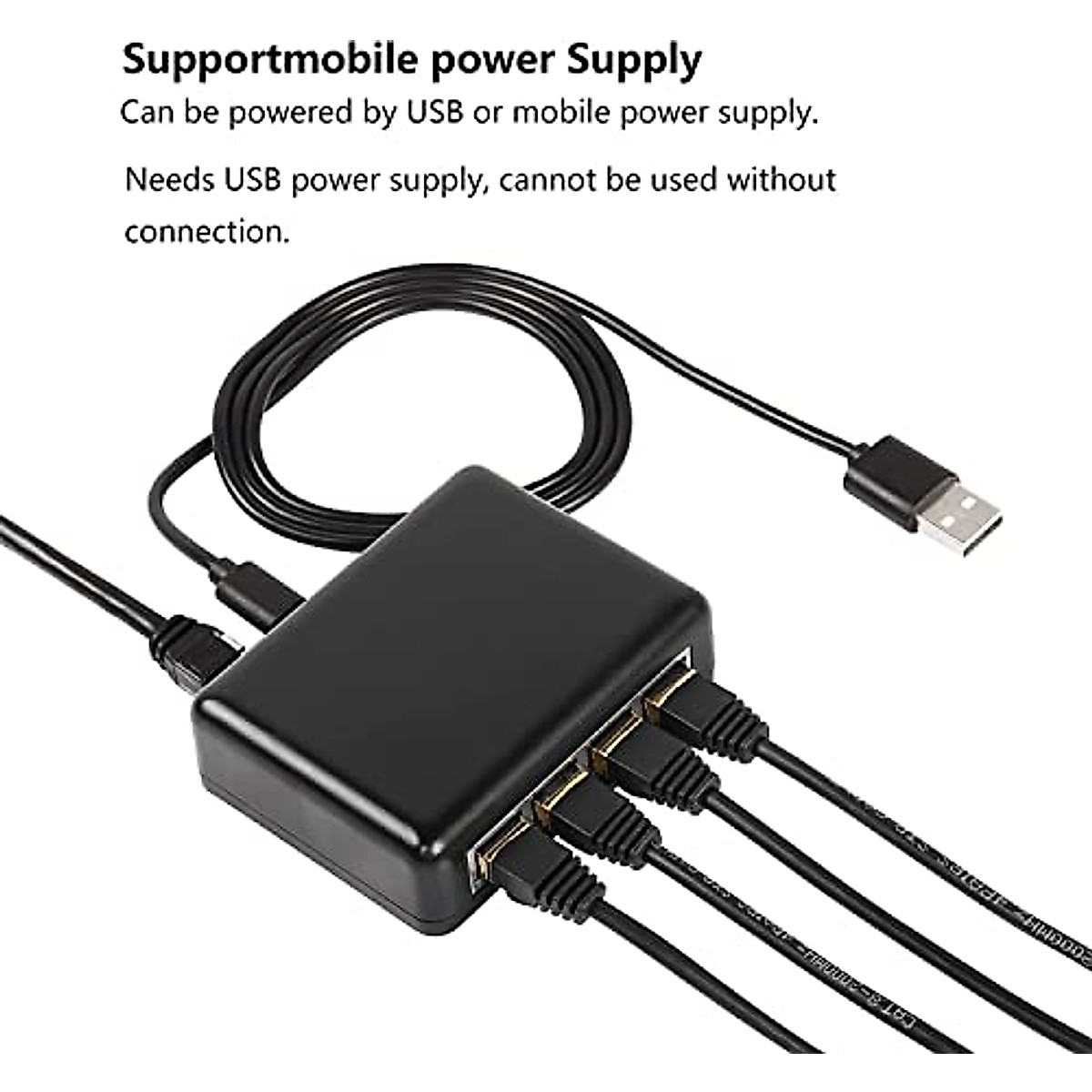 SinLoon RJ45 Network Splitter Adapter Gigabit,1000Mbps Ethernet Cable Splitter, Cat5,Cat6,Cat7,RJ45 Network Extension Connector,Four Devices Share The Internet at The Same Time (Black Gigabit 1 to 4)