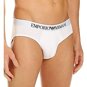 Emporio Armani Men's Stretch Cotton Brief, White, Medium