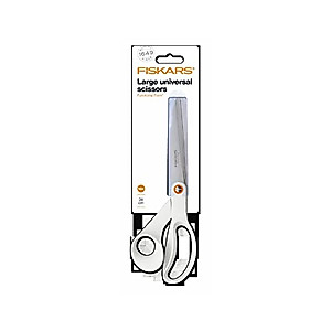 Fiskars Universal Scissors, Total Length: 24 cm, Quality Steel/Synthetic Material, Functional Form, White, 1020414