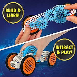 Gears & Gadgets 194pc Kids Building Toys - Build Large & Small Robotic Projects - STEM Toys for Kids Education - Construction Building Kit - Engineering Activities Science Kits for Kids Age 8-12