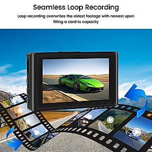 Hikity Dash Cam Front and Rear, 1080P Full HD Dashcam for Cars 3 Inch IPS Screen 170° Wide Angle Dashboard Camera, Super Night Vision, G-Sensor, Loop Recording, 24 Hours Parking Monitor