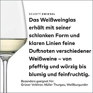 Schott Zwiesel 115670 Wine Glass, Clear, 12.8 fl oz (356 ml), TASTE White Wine, Pack of 6