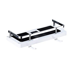 IRDFWH Shower Storage Rack Organizer Bathroom Pole Shelves Shampoo Tray Stand Single Tier No Drilling Lifting Rod Shower Head Holder