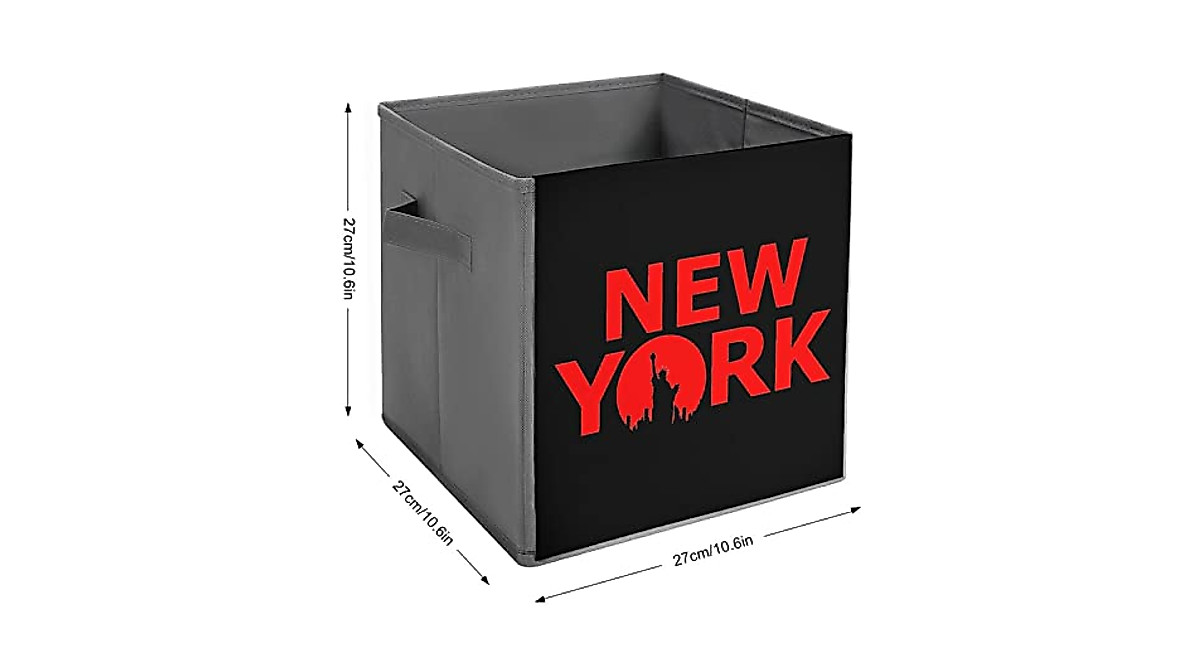 New York City Collapsible Storage Bins - Folding Fabric Organizer Boxes