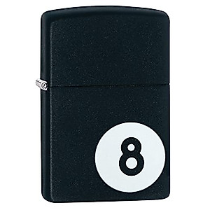 Zippo Eight Ball Pocket Lighter, Black Matte