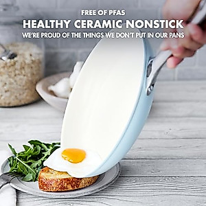 GreenPan Padova Hard Anodized Healthy Ceramic Nonstick, 10 Piece Cookware Pots and Pans Set, PFAS-Free, Dishwasher Safe, Light Blue