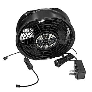 Coolerguys 7" (172mm x 152mm x 51mm) 12v Waterproof Fan with Power Supply