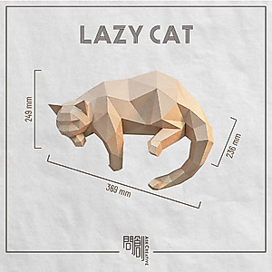 Mayde AskCreative 3D Puzzle Art DIY Animal Craft Kit - DIY Papercraft Kits for Adults and Kids (Teardrop Hanging Cat)