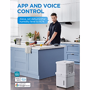 Midea Cube 50 Pint Dehumidifier for Basement and Rooms at Home for up to 4,500 Sq. Ft., Built-in Pump, Drain Hose Included, Smart Control, Works with Alexa (White), ENERGY STAR Most Efficient 2023