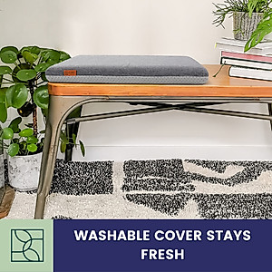 DYNMC you Comfortable Chair Cushion for Dining Chairs, Memory Foam Chair Pads - Kitchen Chair Cushions - Non Slip Chair Pads, Perfect Degree of Stability, Washable Cover, Nordic Style, Grey