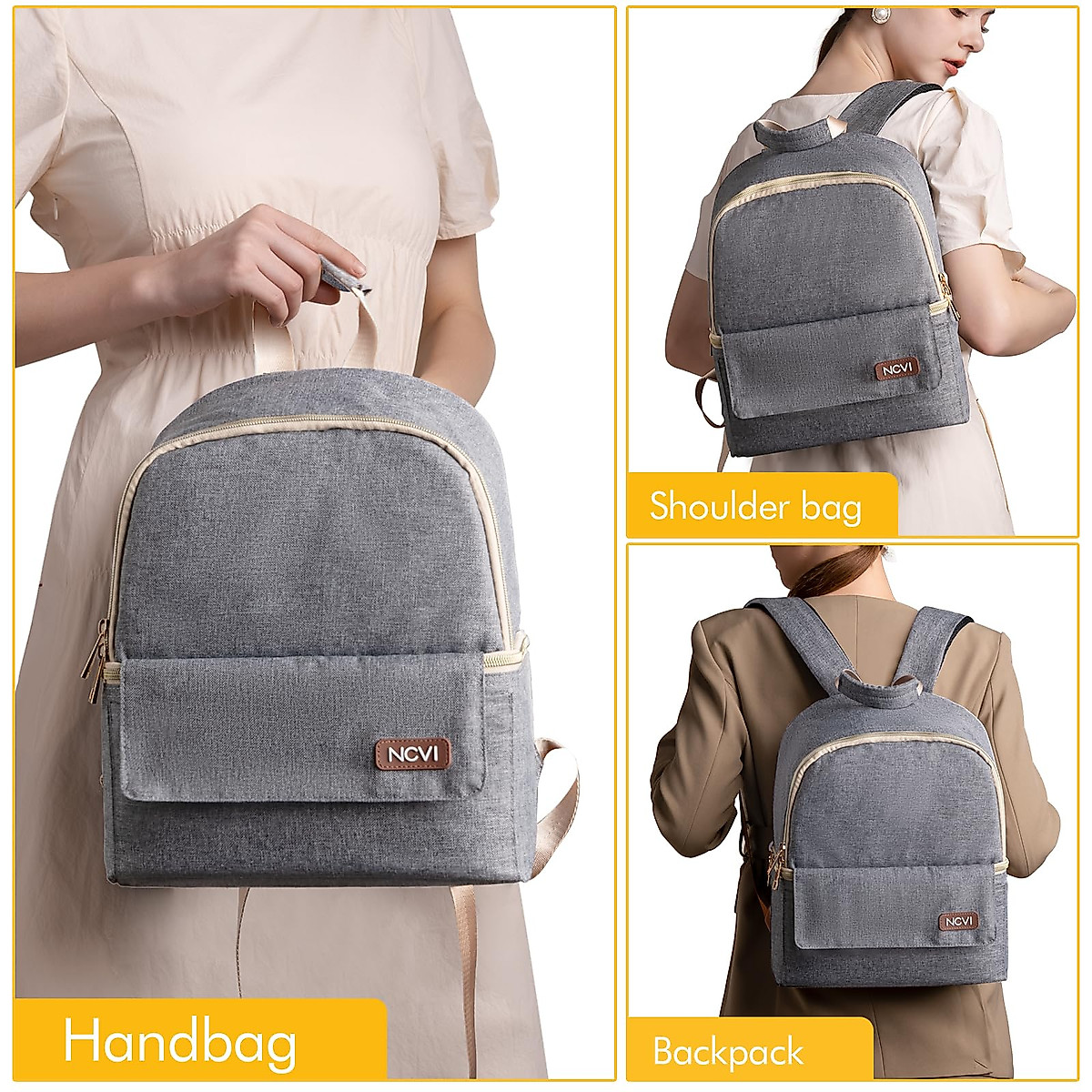 NCVI Breastmilk Cooler Bag with 2 Ice Pack, Breast Pump Bag with Cooler Fits 6 Bottles, Double Layer Breast Milk Baby Bottle Cooler Bag, for Travel, Nursing Mom Daycare, Work, Picnic, Black