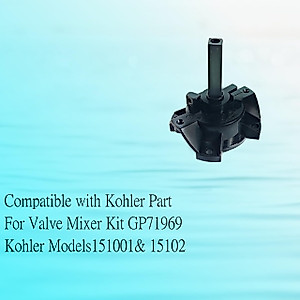 ALITZ Replacement Shower Faucet Cartridge Compatible with Kohler PART GP71969 VALVE MIXER KIT/Compatible for Kohler Models 151001 and 15102 Square plastic stems and O-ring and lubricant included.