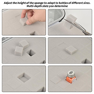 Model Paint Storage Case Compatible with Testors Paint Set, Paints Organizer Carrying Bag Holds Bottles with 9 Fine Detail Miniatures Paint Brushes, Enamel Paint Container (Grey, Medium)