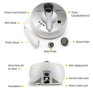 WarmDerm Skin Firming Facial Device, Professional Home Beauty Device for Face and Body, 3 Energy Levels - Salon Results